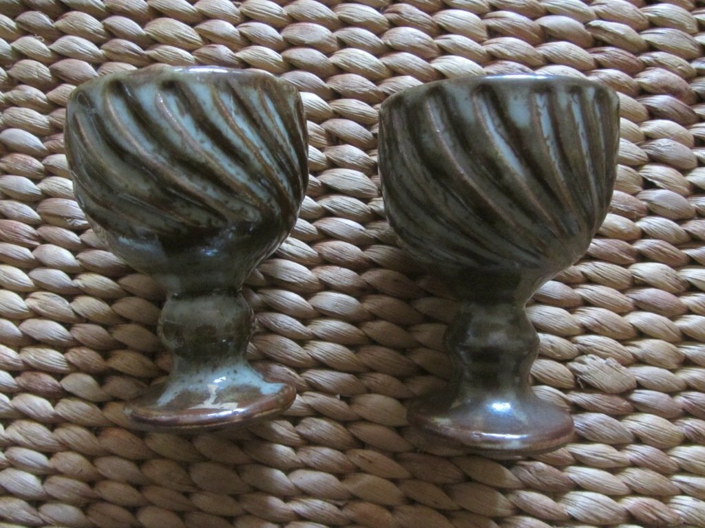 For sale: £15 -2 x vintage Aylesford Friars studio pottery goblets ...